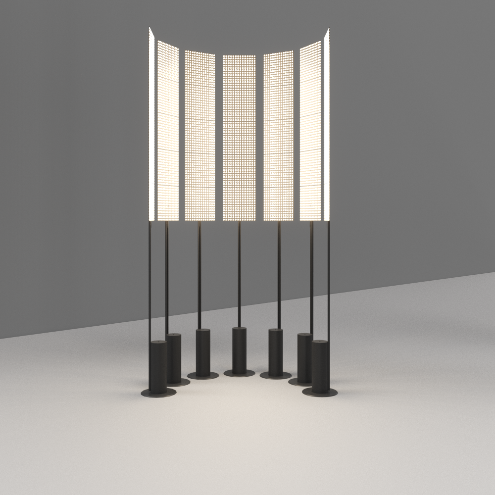 SCREEN GRID – Freistehende Licht-Skulptur mit Dimmung | PROLICHT