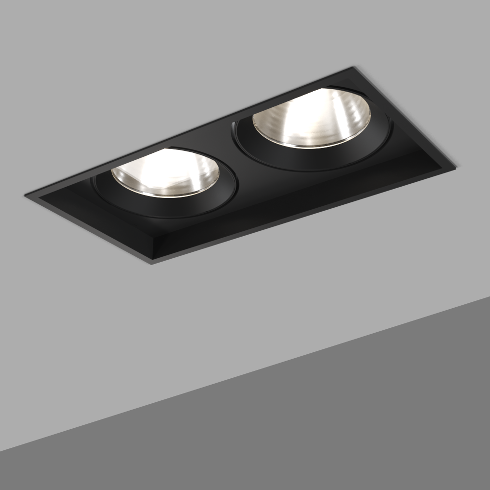 MECHANIQ SQUARE COMFORT DOUBLE - LED recessed spotlights with IP44 ...